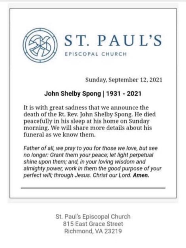 Remembering John Shelby Spong (1931–2021) – An Informed Faith