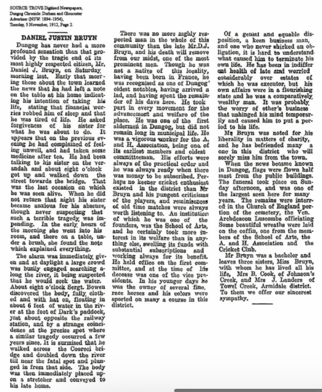The Bruyns of Brown Street (6)—Daniel Justin Bruyn (continued) – An ...
