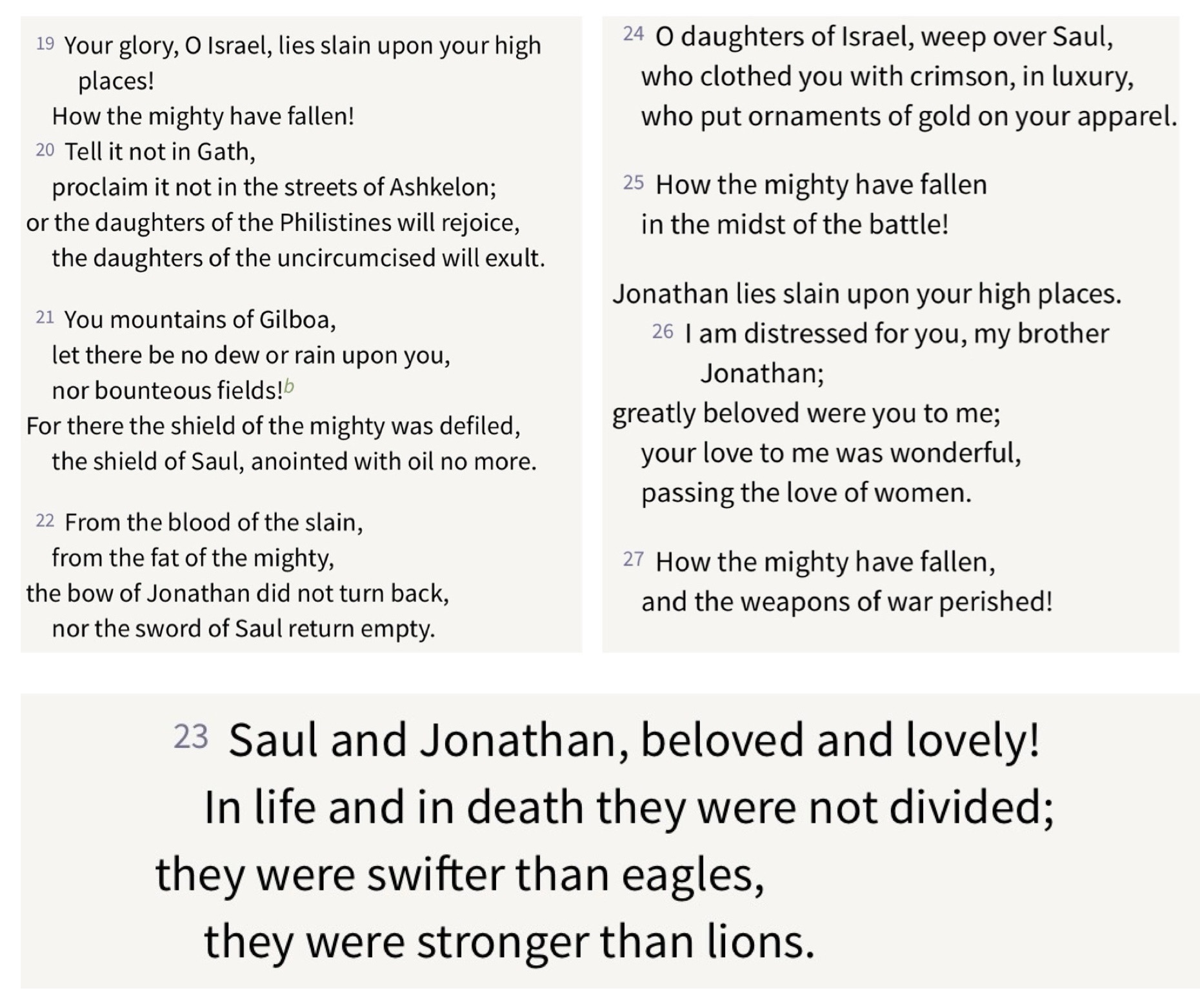 Saul and Jonathan, beloved and lovely! part 1 (1 Sam 18–20; 2 Sam 1 ...