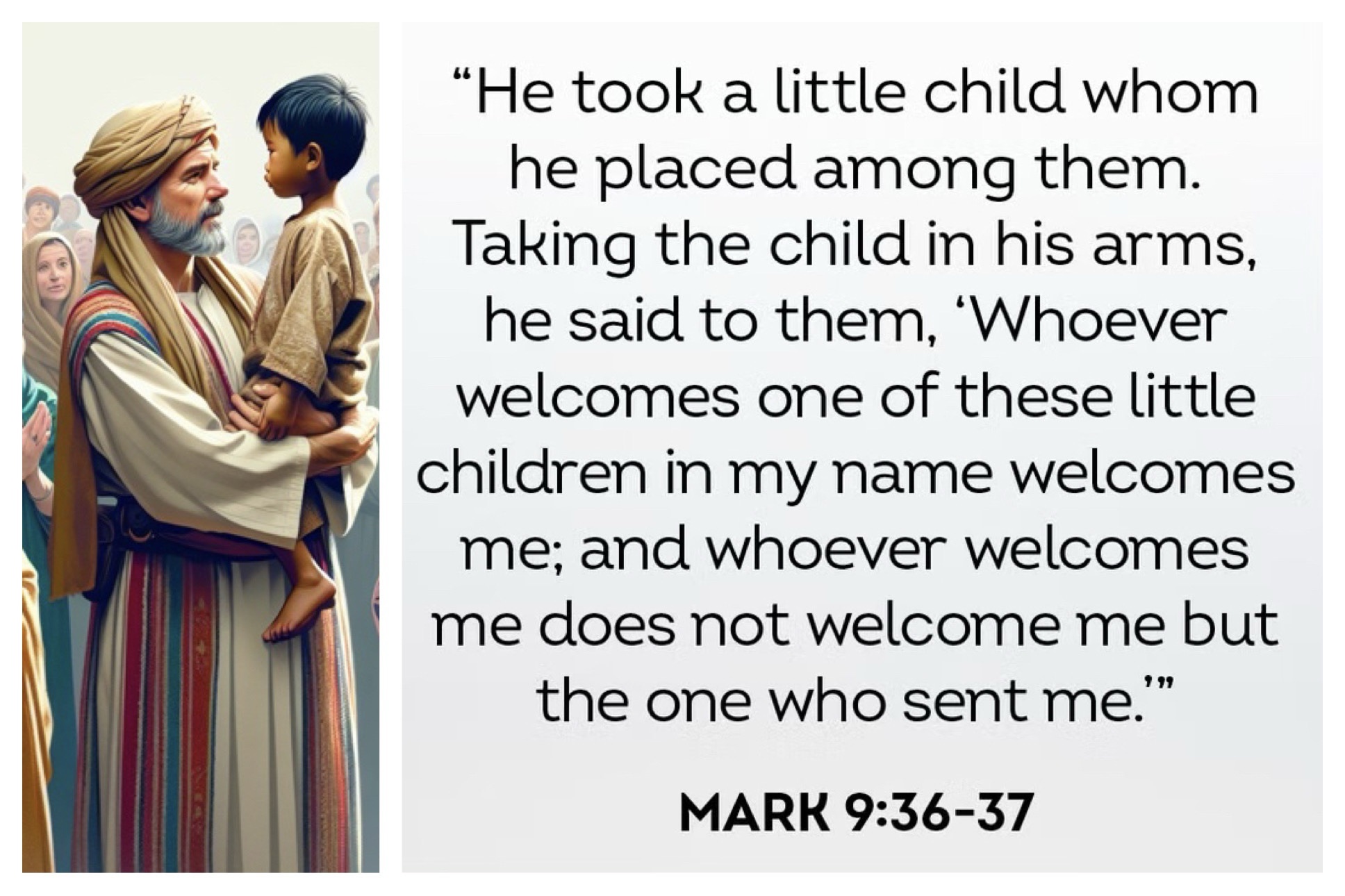 He took a little child … and taking it in his arms … (Mark 9; Pentecost ...